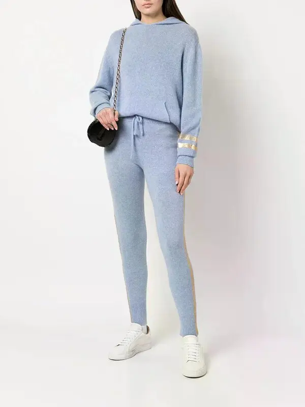 MADISON MAISON Laminated-stripe Cashmere Trousers