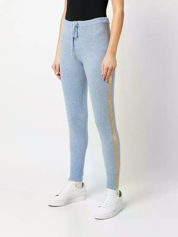 MADISON MAISON Laminated-stripe Cashmere Trousers