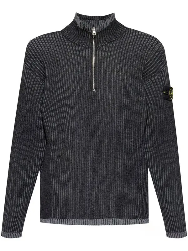 Stone Island Quarter-zip Virgin Wool Cardigan