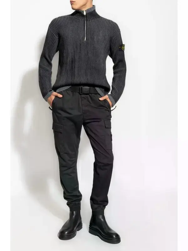 Stone Island Quarter-zip Virgin Wool Cardigan