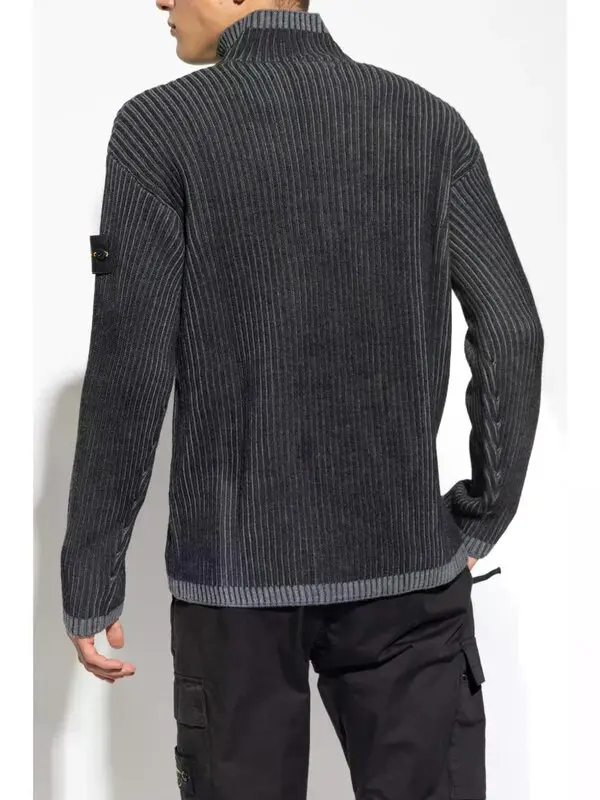 Stone Island Quarter-zip Virgin Wool Cardigan