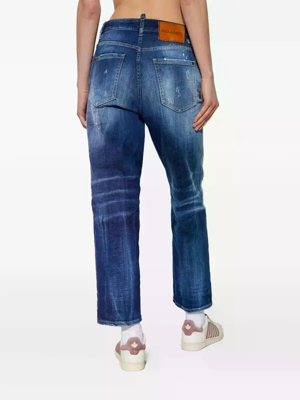 Dsquared2 Boston Logo Patch Distressed Jeans