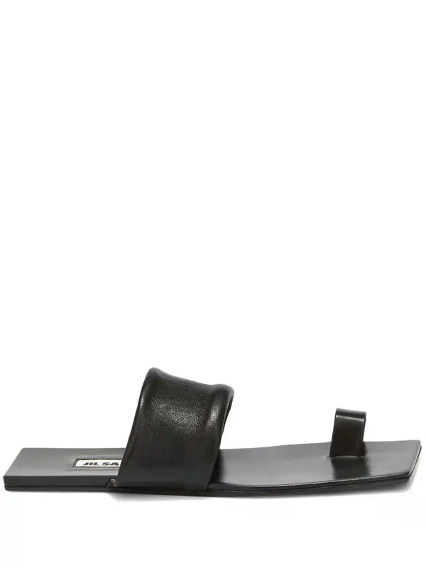 JIL SANDER Square Open-toe Leather Sandals