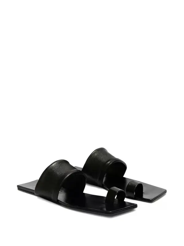 JIL SANDER Square Open-toe Leather Sandals