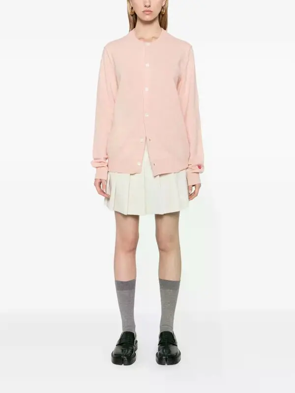 Play Comme Des Garcon Red Heart Patch Cardigan