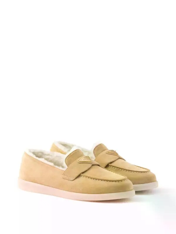 Prada Triangle-logo Loafers - Neutrals
