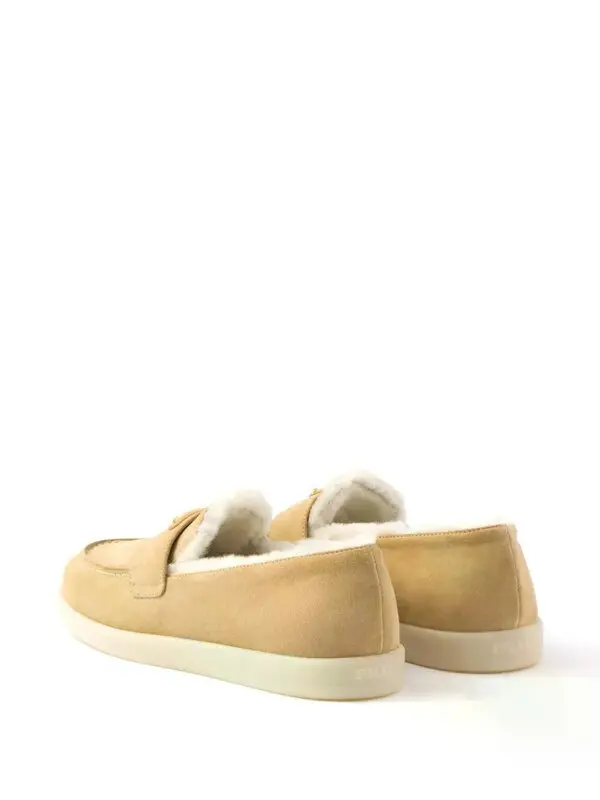 Prada Triangle-logo Loafers - Neutrals