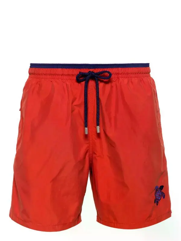 Vilebrequin Moka Turtle-embroidered Swim Shorts - Red