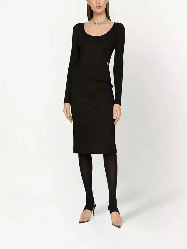 Dolce & Gabbana Logo Milano-rib Midi Dress