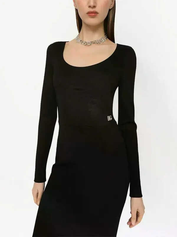 Dolce & Gabbana Logo Milano-rib Midi Dress