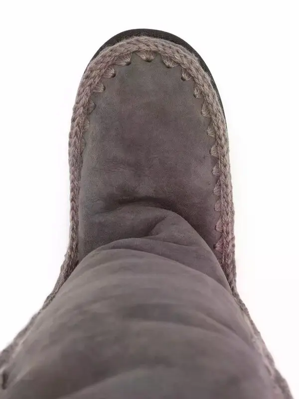Mou Logo-patch Sheepskin Boots - Grey