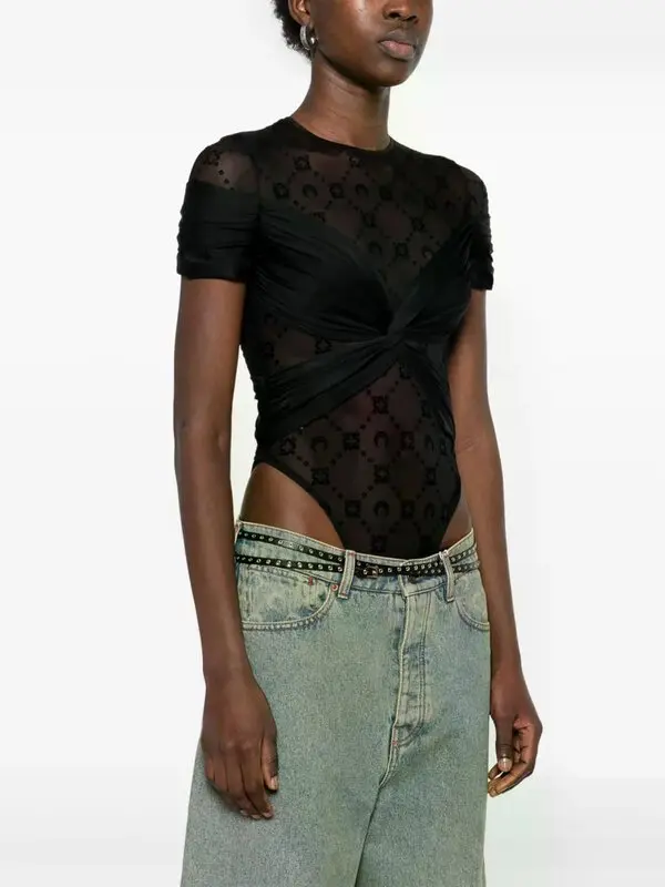 MARINE SERRE Draped Jersey Bodysuit