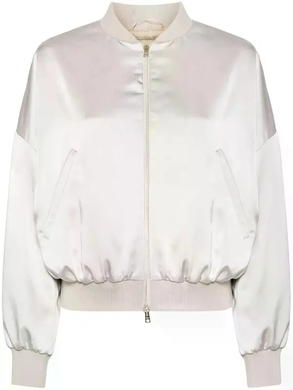 Herno Logo-plaque Bomber Jacket - Neutrals