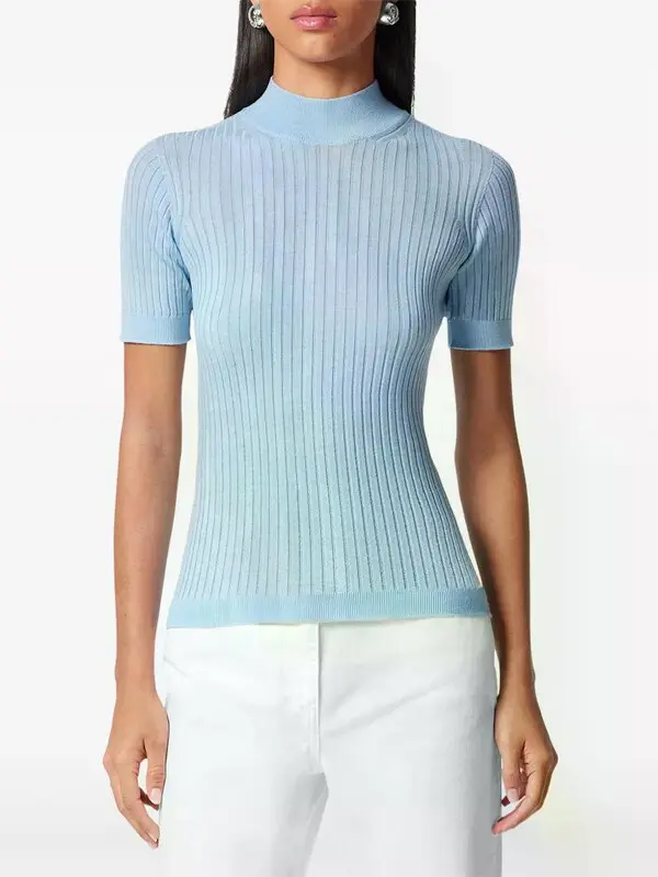 Versace Ribbed-knit Wool Top