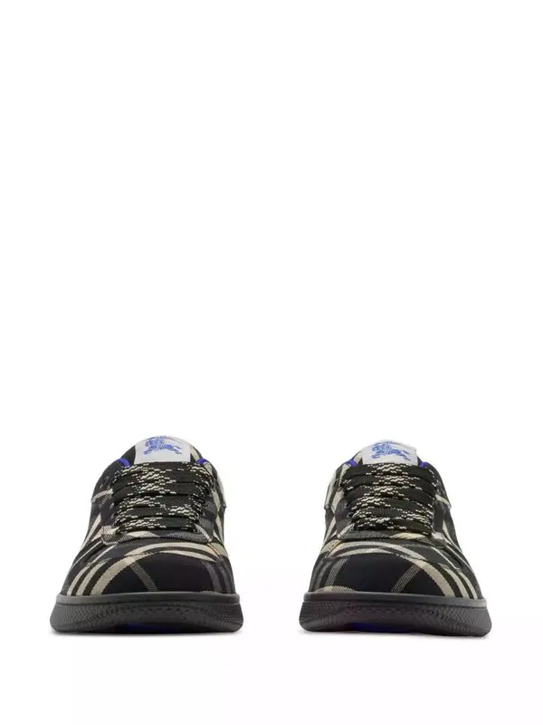 Burberry Checkered Lace-up Sneakers - Black