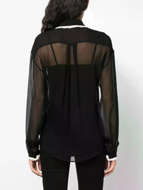Dsquared2 Ruffled Sheer Silk Blouse