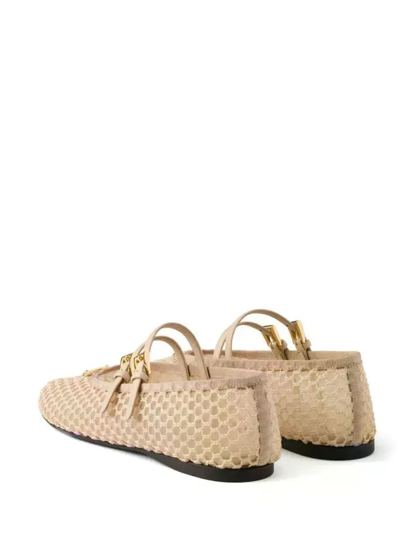 Prada Mesh Ballet Flats - Neutrals