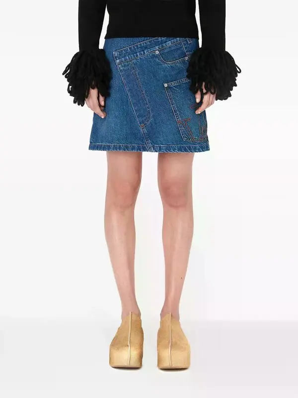 JW Anderson Twisted Denim Miniskirt - Blue