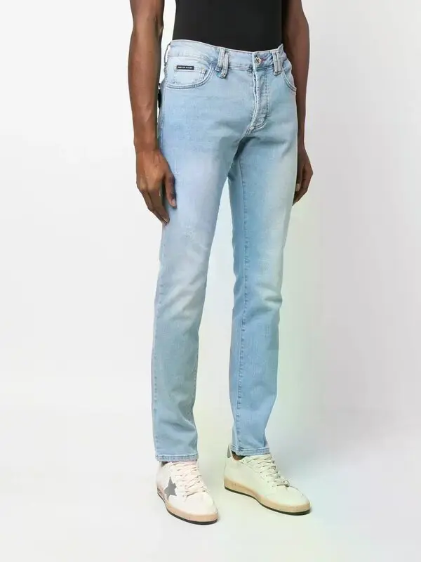 Philipp Plein Super Straight-cut Stonewashed Jeans