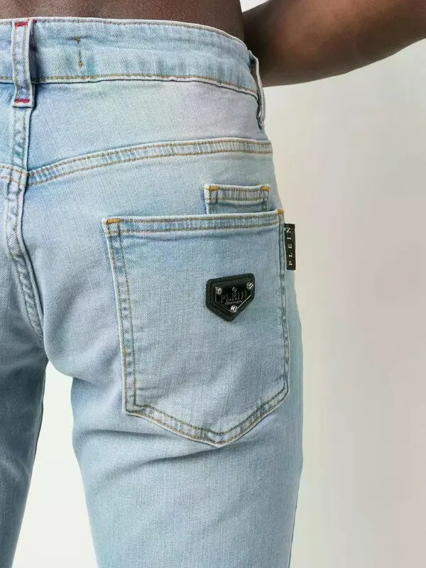 Philipp Plein Super Straight-cut Stonewashed Jeans