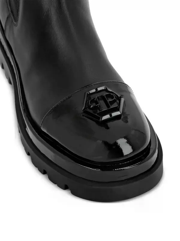 Philipp Plein Logo-plaque Leather Midi Boots