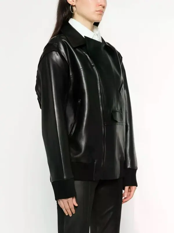 Norma Kamali Faux Leather Biker Jacket