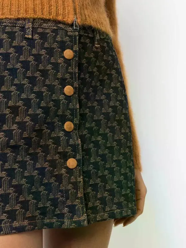 LANVIN Logo-jacquard Denim Skirt