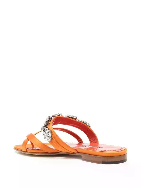 Manolo Blahnik Susa Leather Crossover Sandals