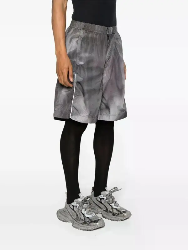 44 LABEL GROUP Crinkle Graphic-print Shorts