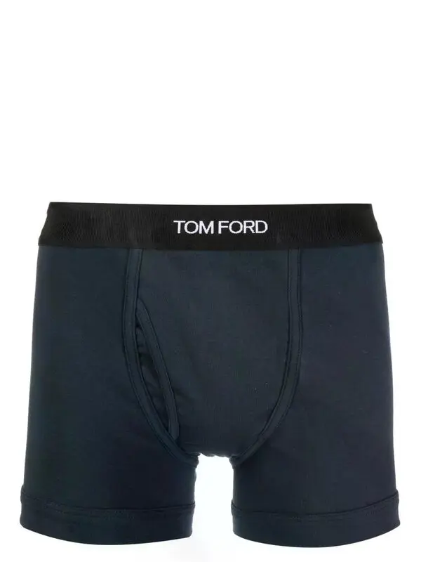 TOM FORD Logo-waistband Boxer Briefs - Blue
