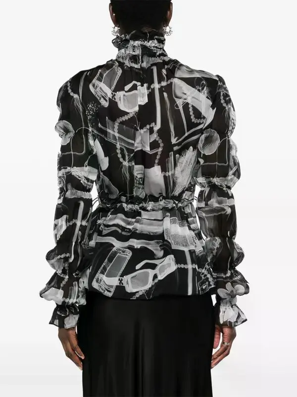 Off-White Xray Silk Blouse