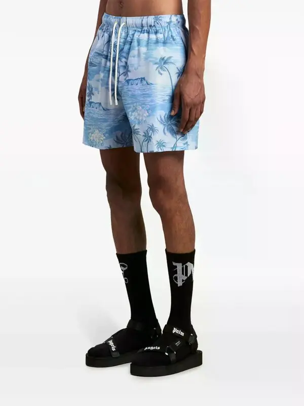 Palm Angels Sunset Print Swim Shorts