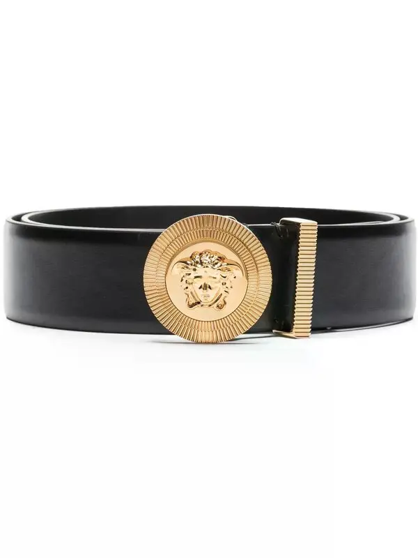 Versace Medusa Biggie Buckle Belt - Black