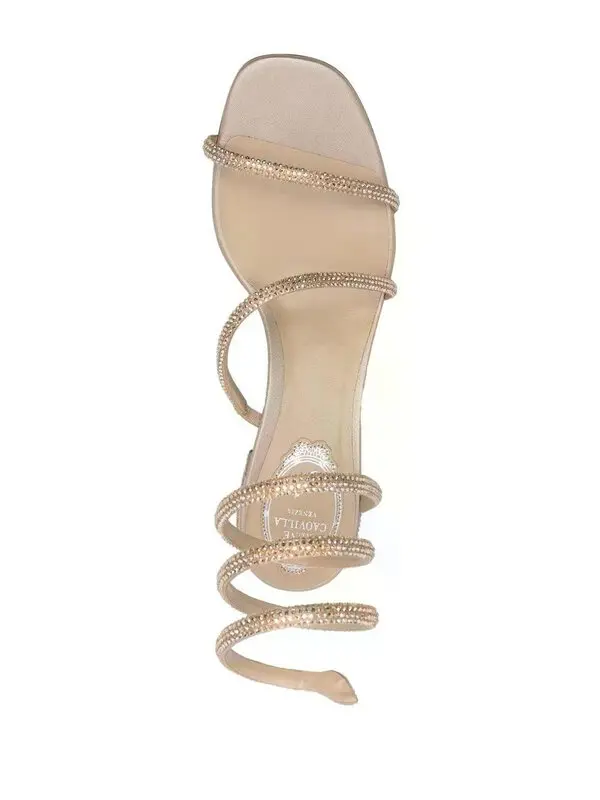 Rene Caovilla Crystal-embellished Heeled Sandals - Neutrals