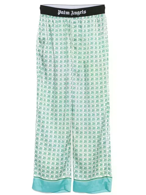 Palm Angels Monogram-print Trousers - Green