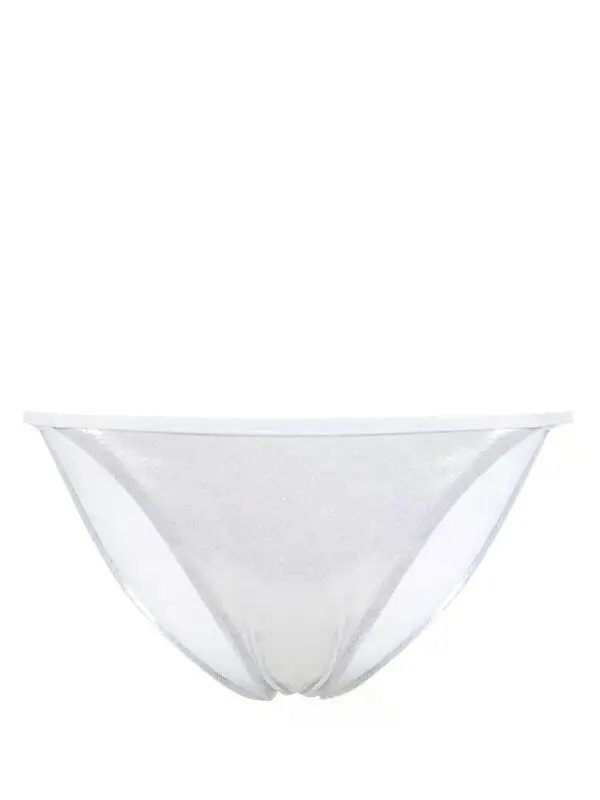 Dsquared2 High-cut Metallic Bikini Bottoms - Silver