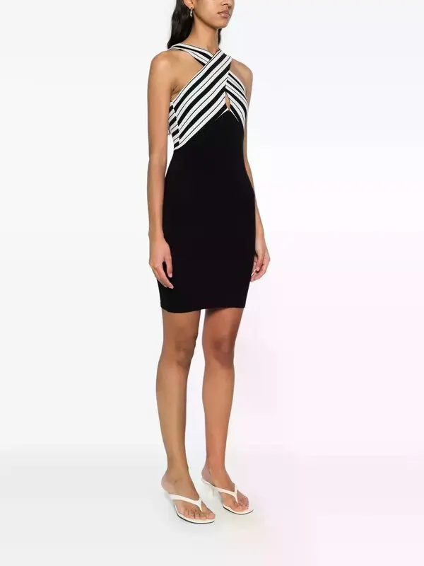 Patrizia Pepe Striped-panel Mini Dress