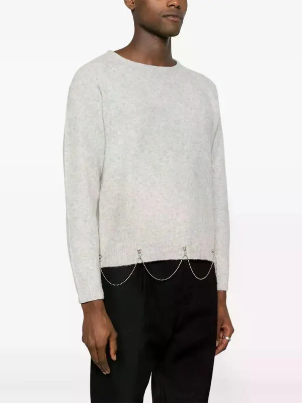 Random Identities Crystal-embellished Wool-blend Jumper