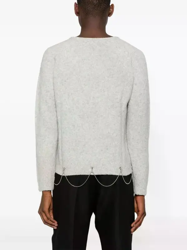 Random Identities Crystal-embellished Wool-blend Jumper