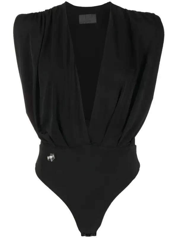 Philipp Plein Plunging V-neck Bodysuit