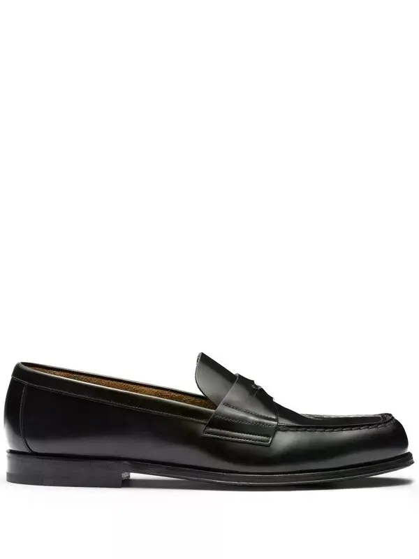 Prada Logo-plaque Leather Loafers