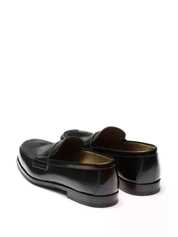 Prada Logo-plaque Leather Loafers