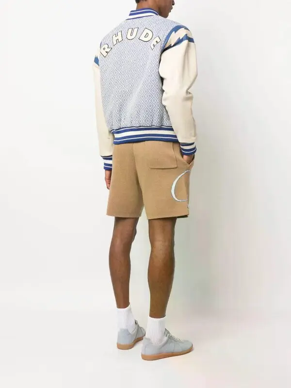 Rhude Diamond-jacquard Baseball Jacket