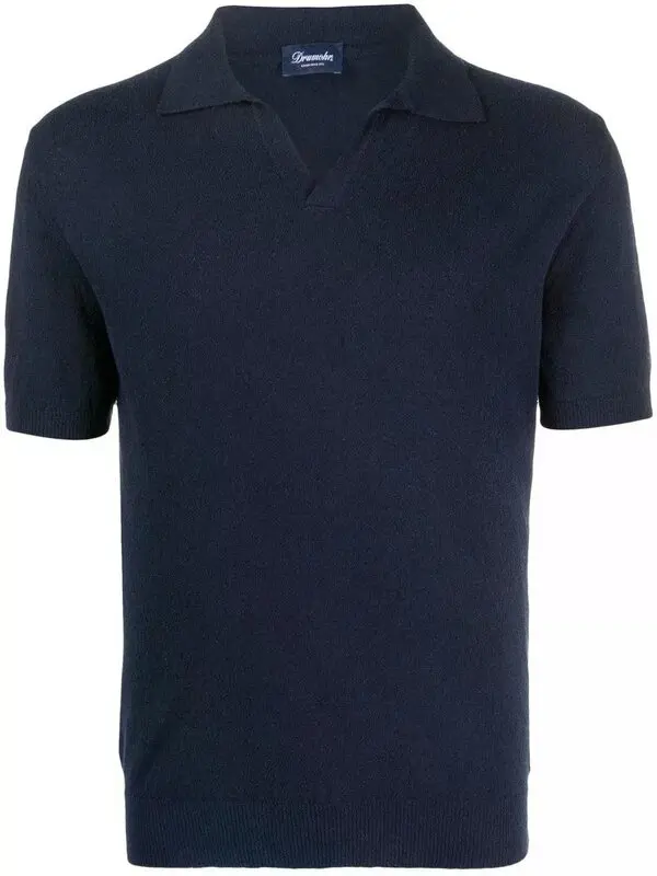 DRUMOHR Jersey Short-sleeved Polo Shirt - Blue