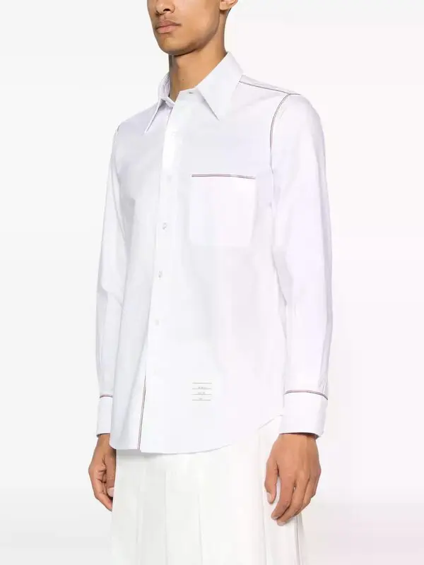 Thom Browne Rwb-trim Cotton Shirt