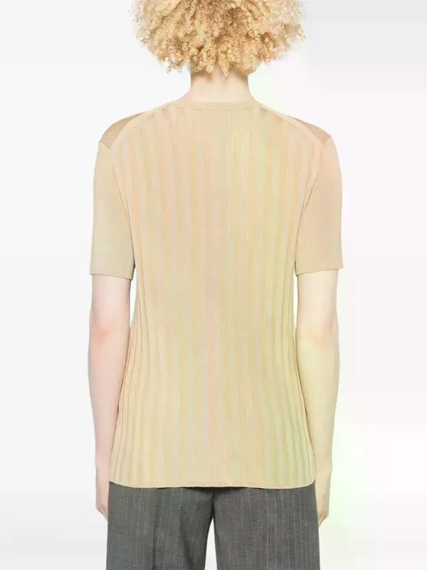 JOSEPH Ribbed T-shirt - Neutrals