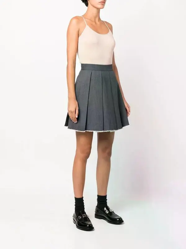 SHUSHU/TONG Pleated A-line Skirt - Grey