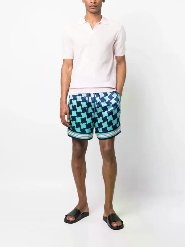 Casablanca Pool Tile Silk Shorts