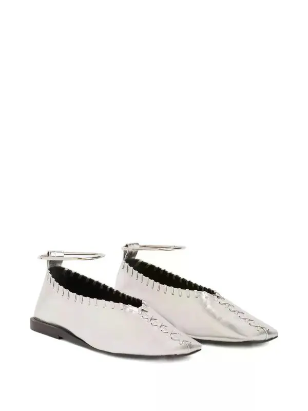JIL SANDER Metallic Ballet Flats