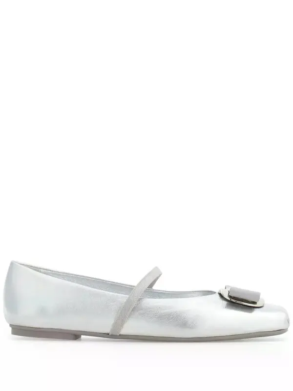 FERRAGAMO Vara Ballerina Flats - Silver